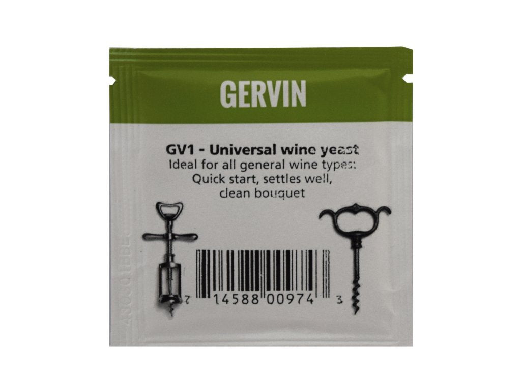 Gervin GV1 Universal Wine Yeast 5g Sachet - For All General Wine Types ...